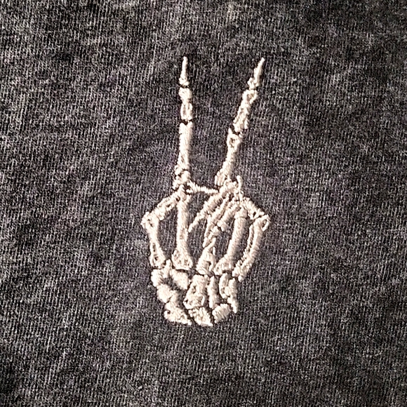 denim civilization | Tops | Acid Washed Skeleton Hand Shirt | Poshmark